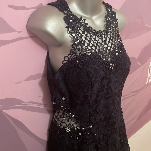 Jodi Kristopher | Dresses | Jodi Kristopher Navy Glitter Formal Long ...